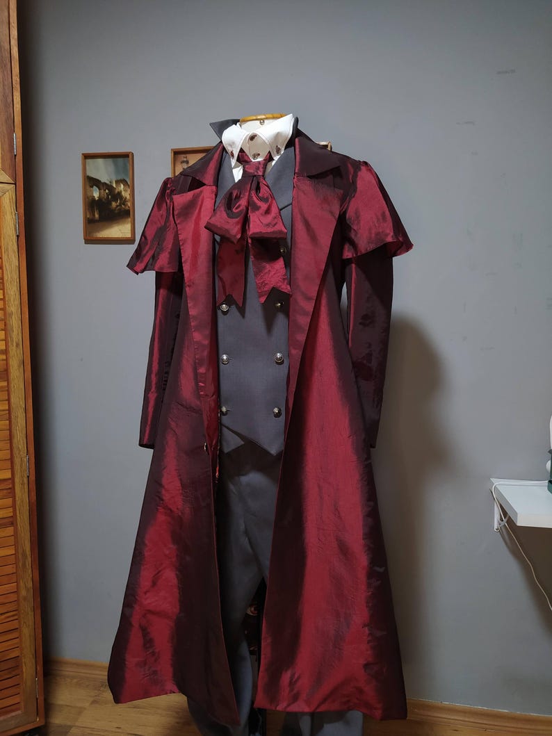 Alucard Hellsing Coat Cosplay Printed Eyed Lining Exclusive Pattern ...