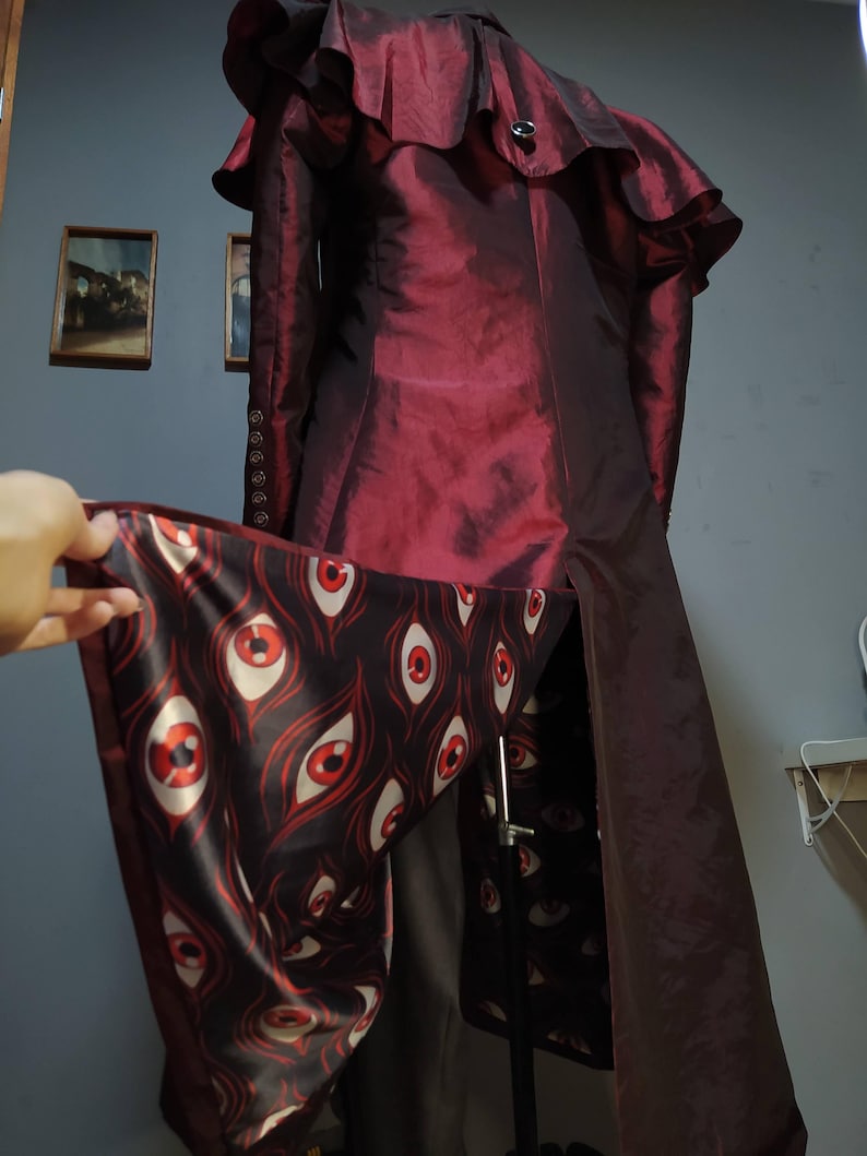 Alucard Hellsing Coat Cosplay Printed Eyed Lining Exclusive Pattern ...