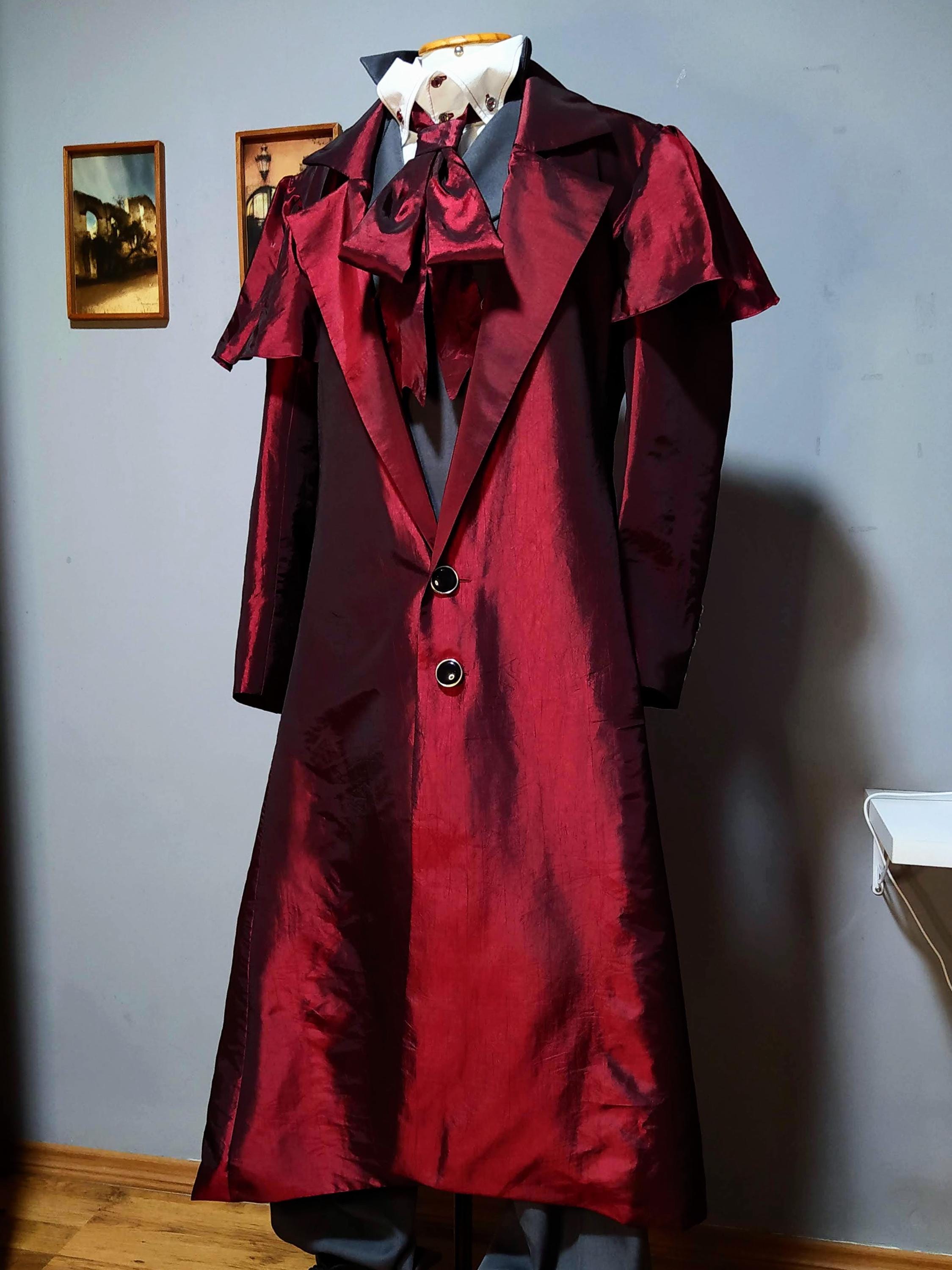 Alucard Hellsing Coat Cosplay Printed Eyed Lining Exclusive Pattern ...