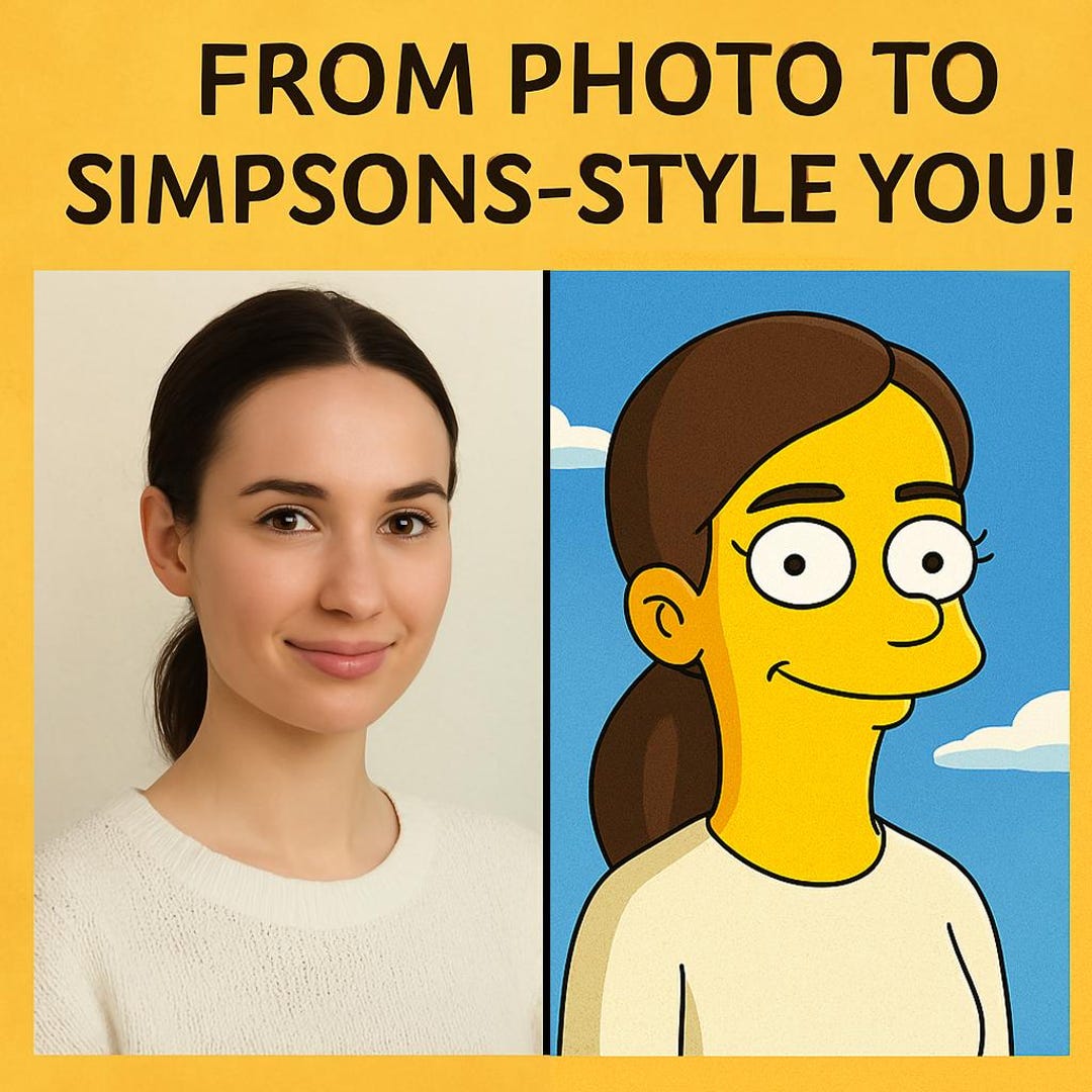 Simpsons-style Portrait – Yellow Cartoon Character Version (JPG & PNG ...