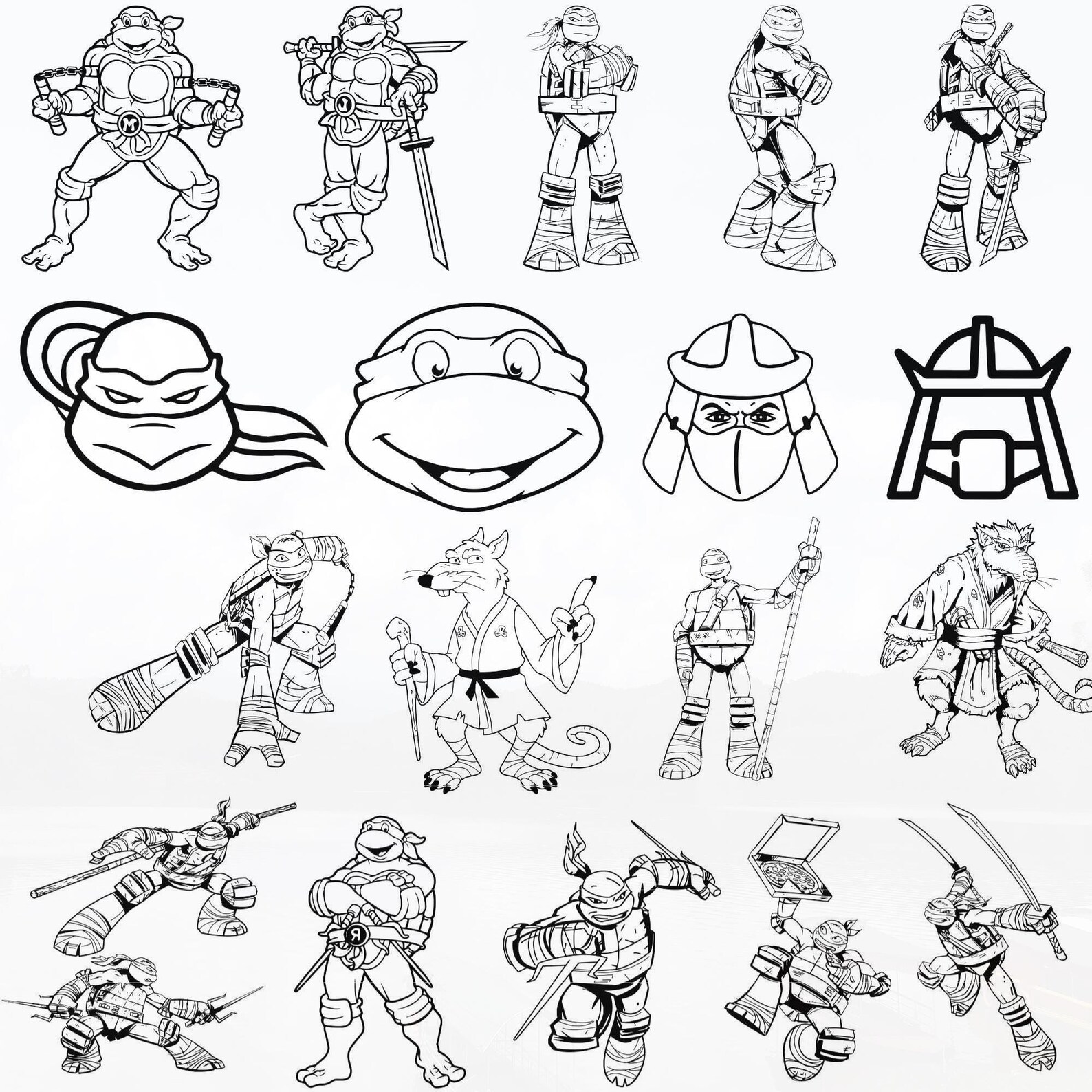 Ninja Turtles SVG Bundle, Ninja Turtles SVG PNG Clipart Bundle, Ninja ...