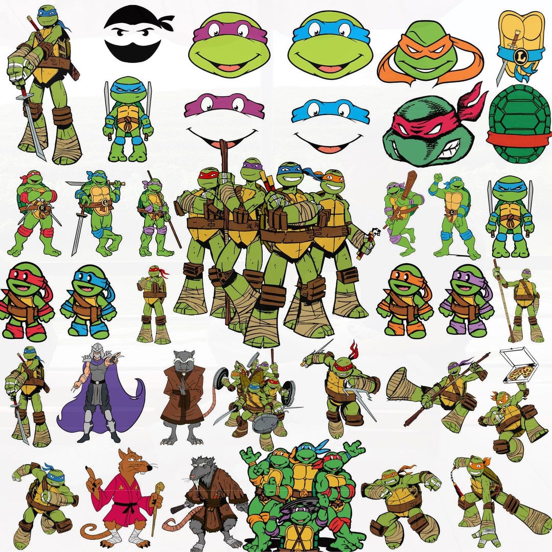 Ninja Turtles SVG Bundle, Ninja Turtles SVG PNG Clipart Bundle, Ninja ...