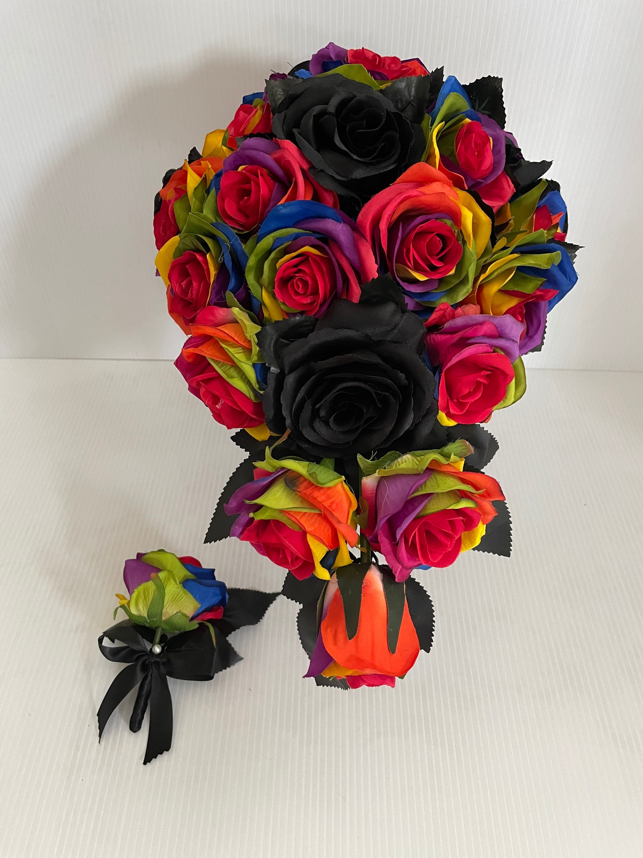 Rainbow Rose, Rainbow Rose Wedding Bouquet, Multicolor Rose, Wedding ...