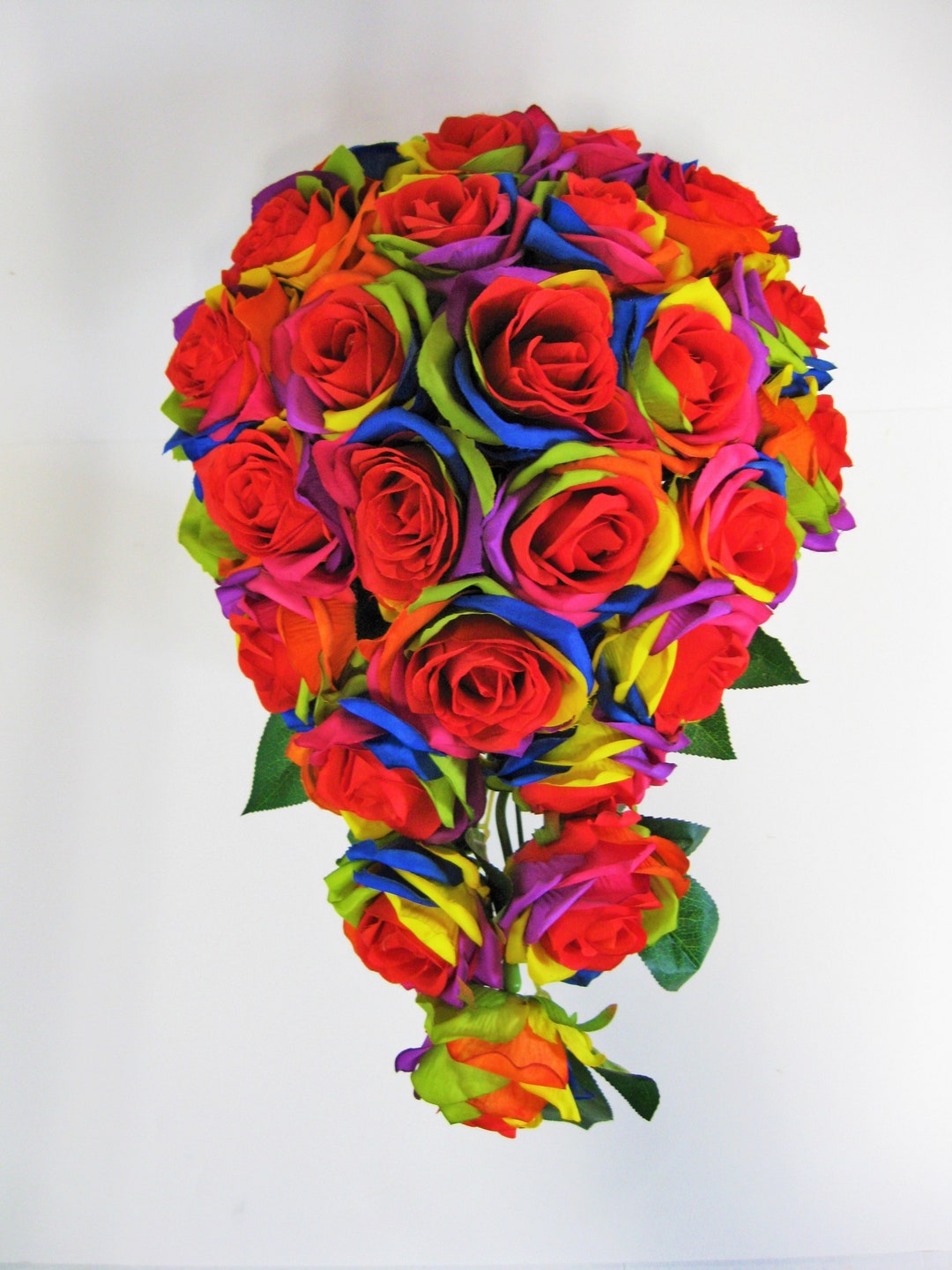 Rainbow Rose, Rainbow Rose Wedding Bouquet, Multicolor Roses Wedding ...