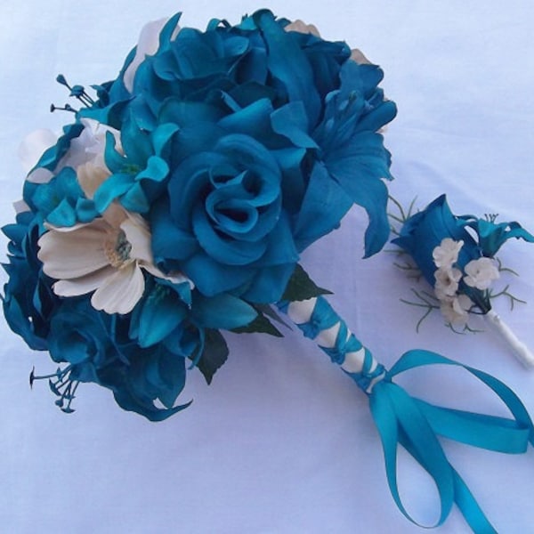 Teal Bouquet - Etsy