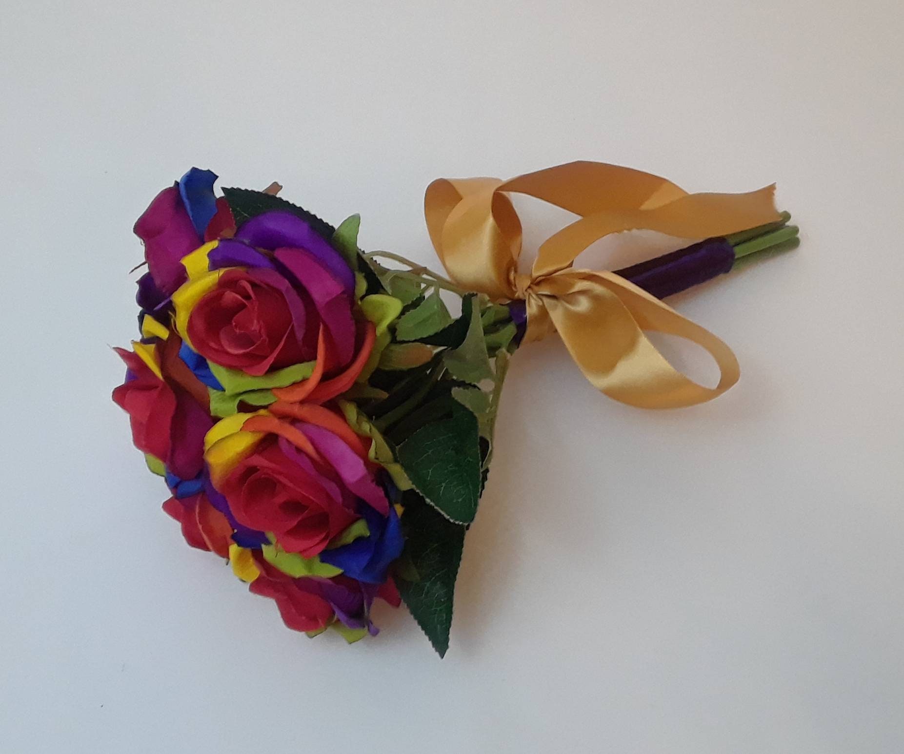 Rainbow Rose Rainbow Rose Bouquet Rainbow Silk Flowers. - Etsy