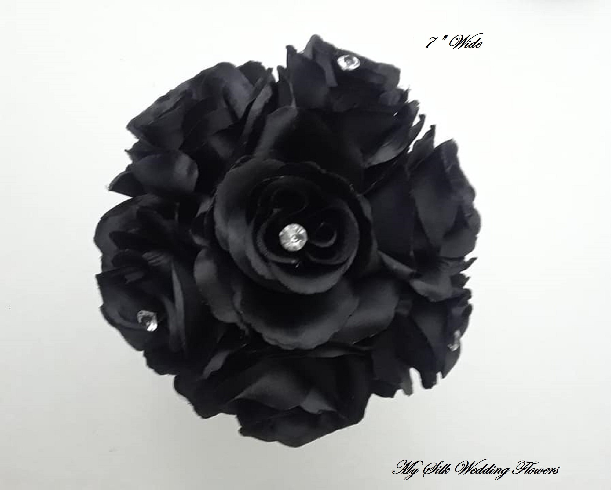 Black Roses Wedding Bouquet Black Bouquet With Bling Crystal | Etsy