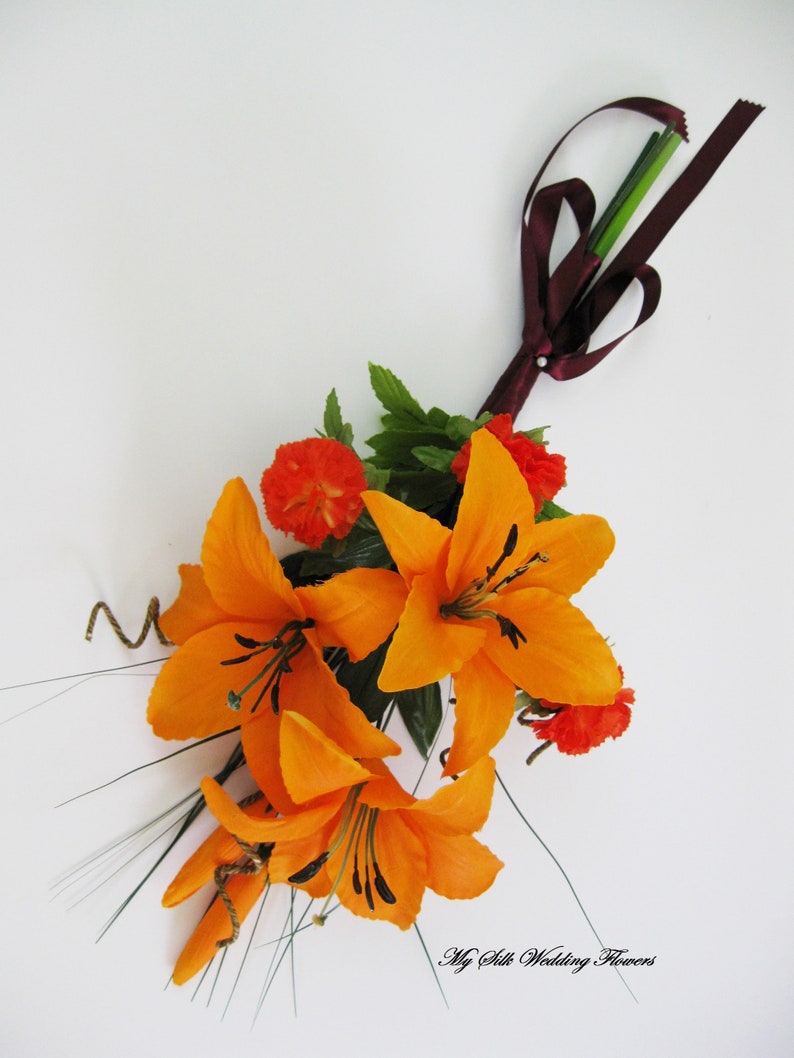 Orange Tiger Lily Bouquet Orange Tiger Lily Arm Bouquet - Etsy
