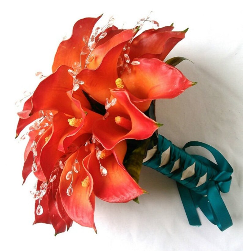 Persimmon Burnt Orange Yellow / Orange Red Orange Calla - Etsy