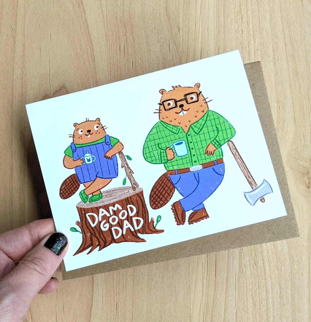 Dam Good Dad Father's Day Card - Father - Greeting Card - Colorful ...
