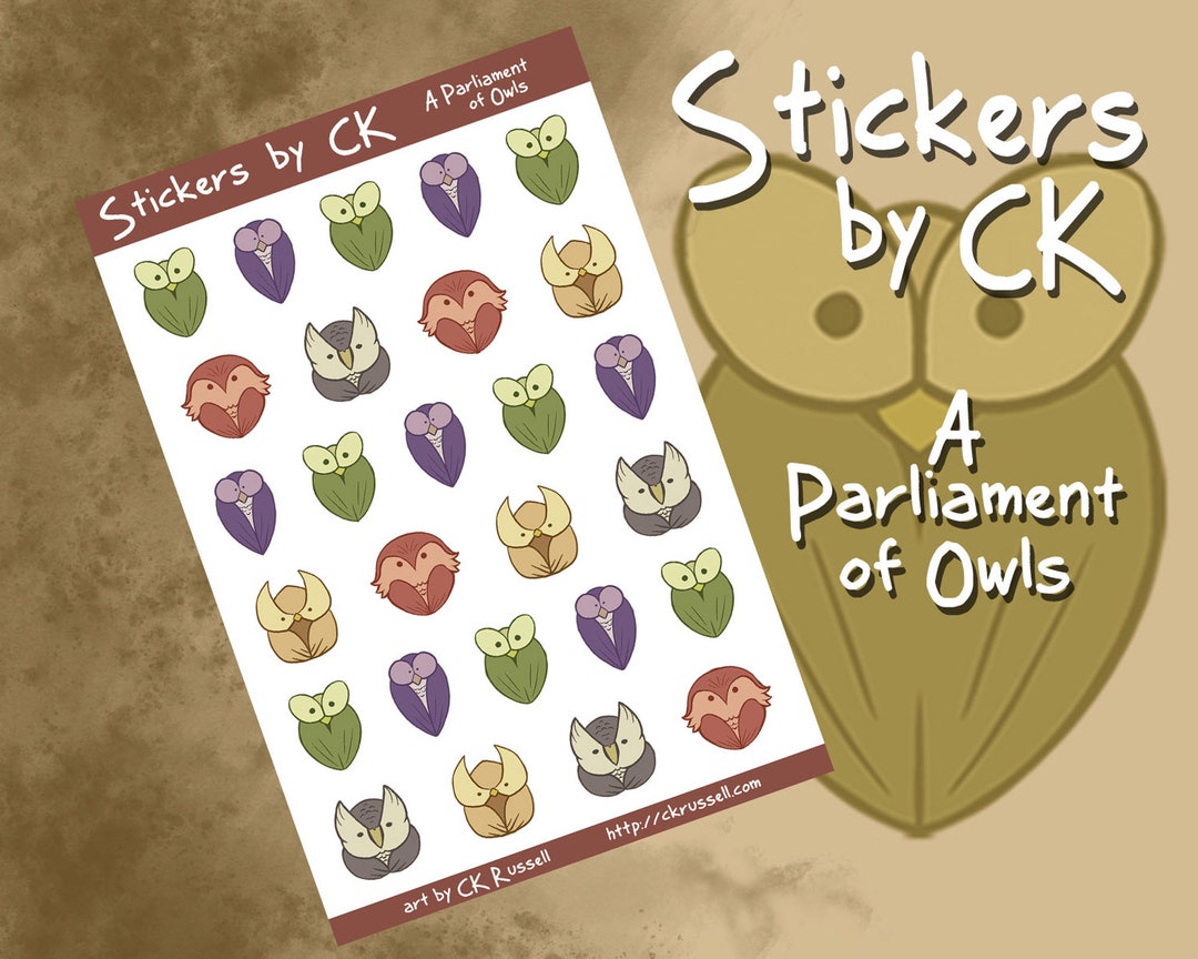 OWLS Sticker Sheet for Journal Planner Diary and Help to Keep - Etsy