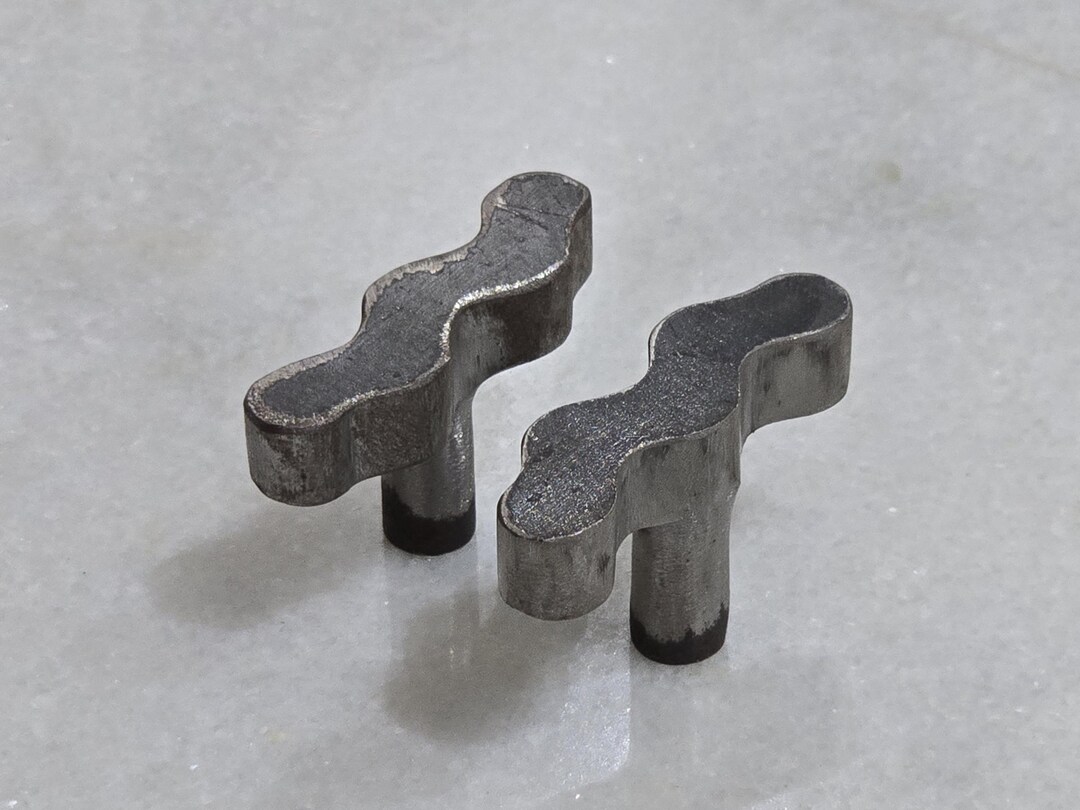 Iron Knobs Wavy Set of 4 , Iron Cabinet Pulls, Wavy Cabinet Pull ...