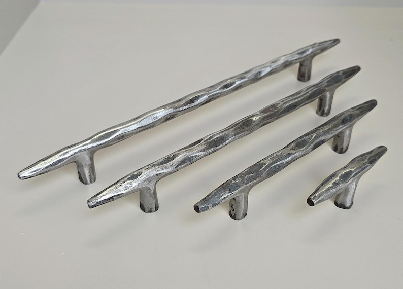 Hand Hammered Iron Handle: Rustic Cabinet & Drawer Pull - Etsy