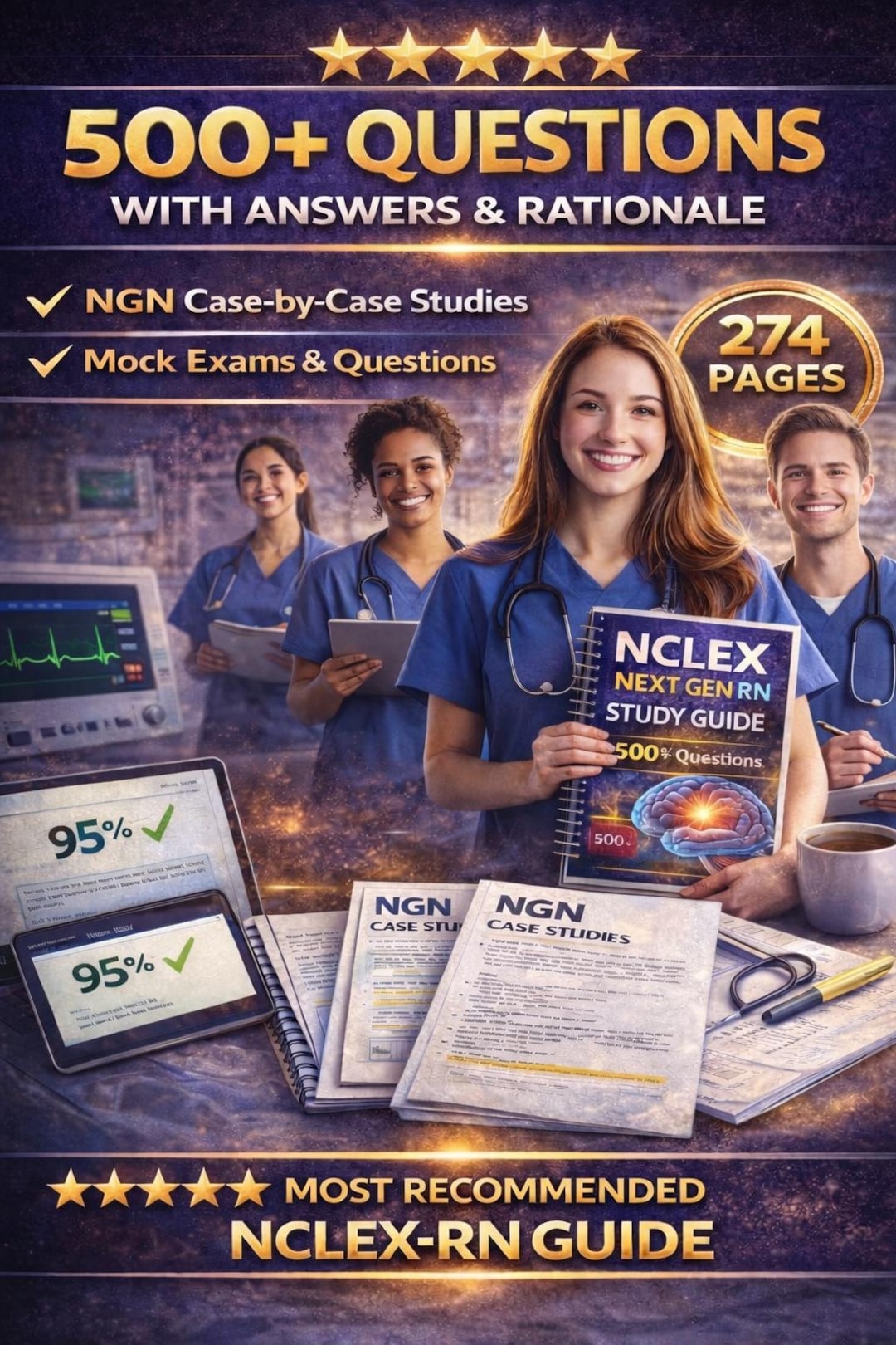 NCLEX RN 2026 Study Guide | 500+ Questions, NGN Case Studies (digital ...