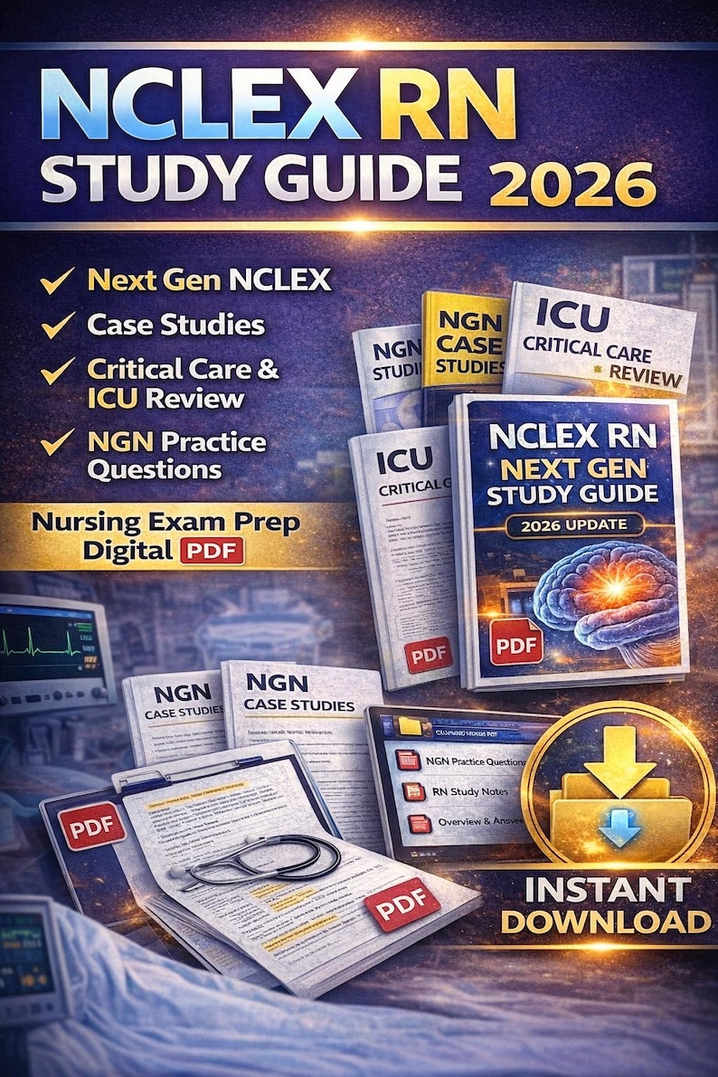 NCLEX RN 2026 Study Guide | 500+ Questions, NGN Case Studies (digital ...