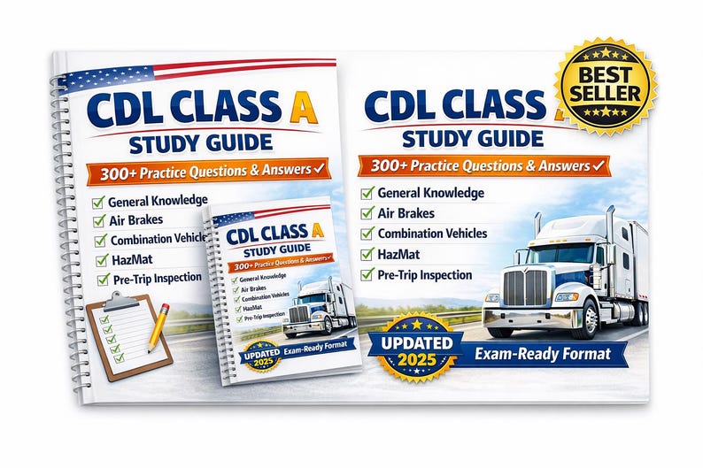 CDL Class A Practice Test 2025 | Study Guide With 300+questions ...
