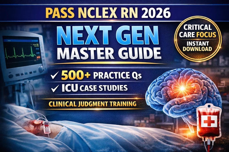 NCLEX RN 2026 Study Guide | 500+ Questions, NGN Case Studies (digital ...