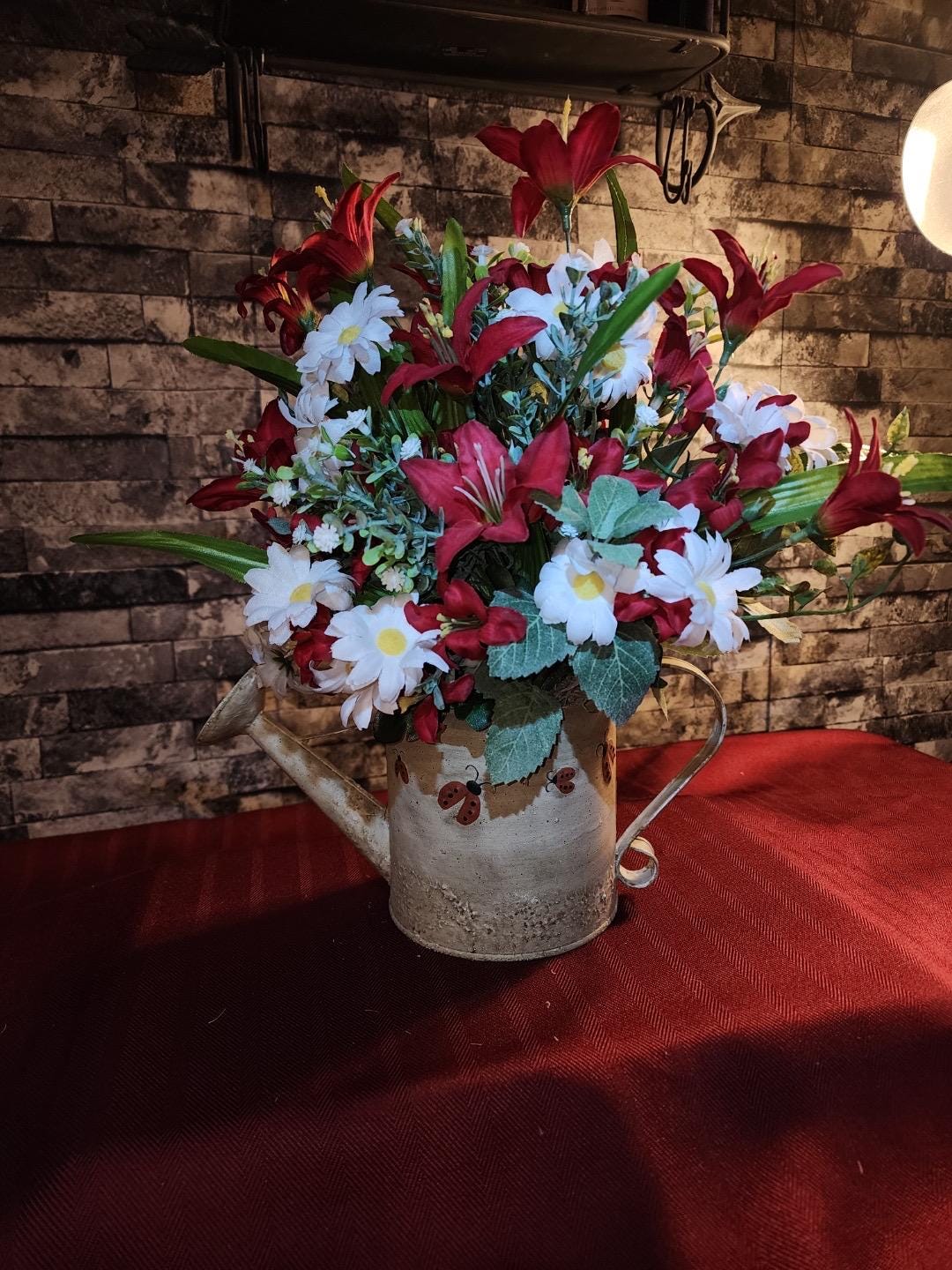 Floral Arrangement in Ladybug Watering Can - Etsy