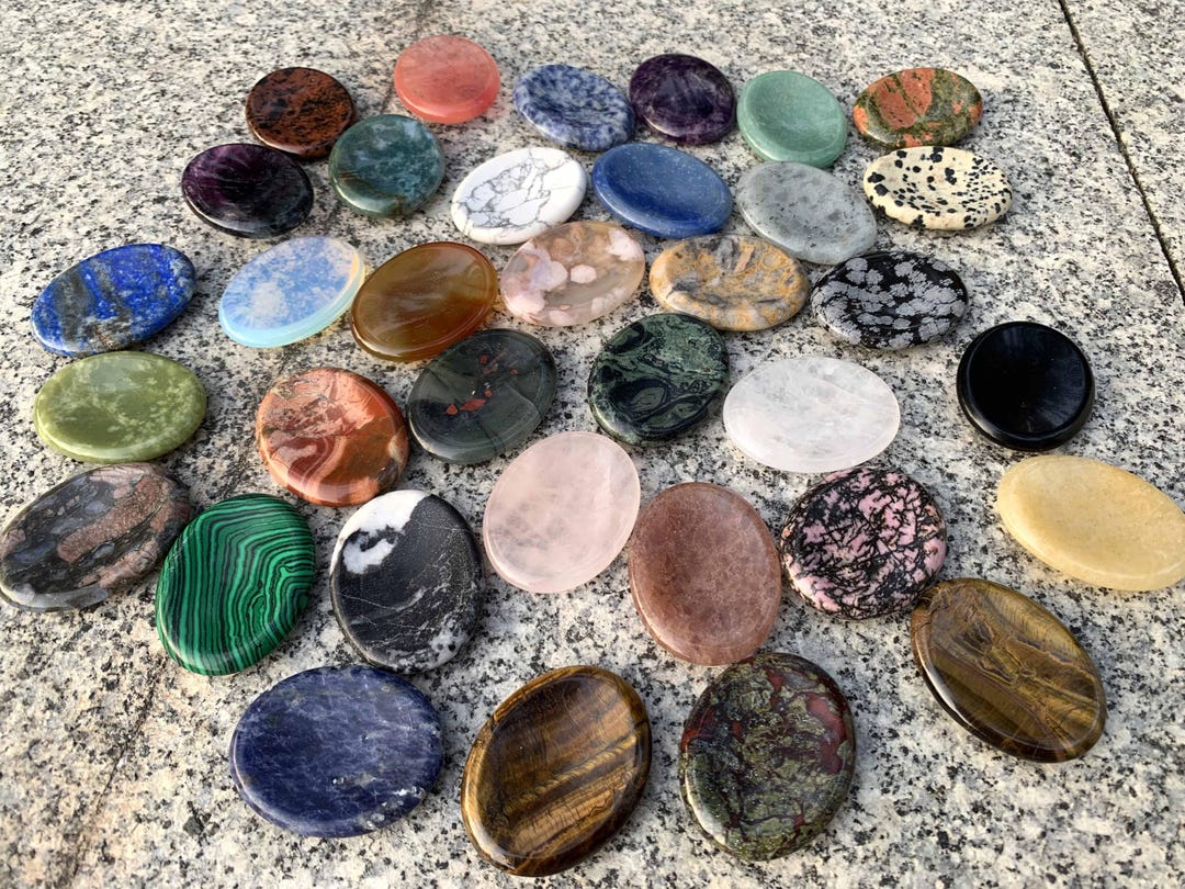 Natural Worry Stone for Stress Relief, Polished Crystal Worry Stone ...