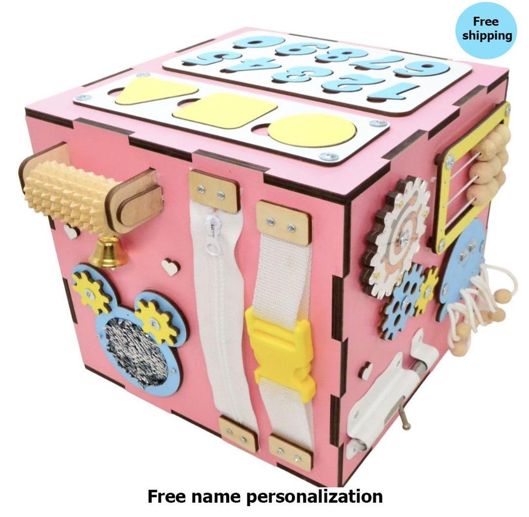 Busy Cube for Kids: Developmental Toy With Buttons, Zippers, and ...