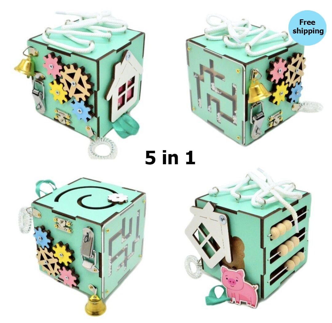 Busy Cube for Toddlers - Sensory Toy With Educational Activities ...