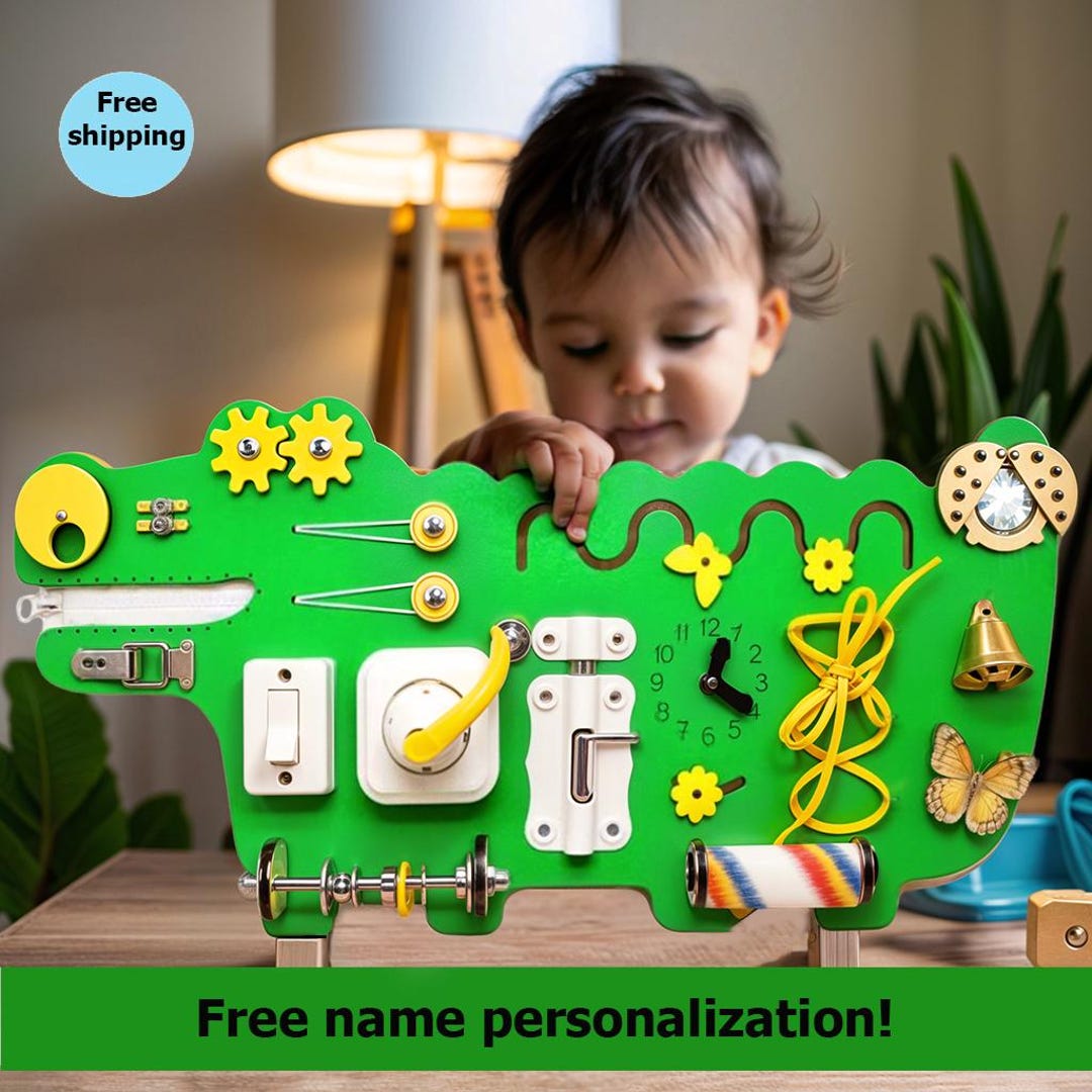 Customizable Busy Board for Kids – Wooden Learning and Play Activity ...