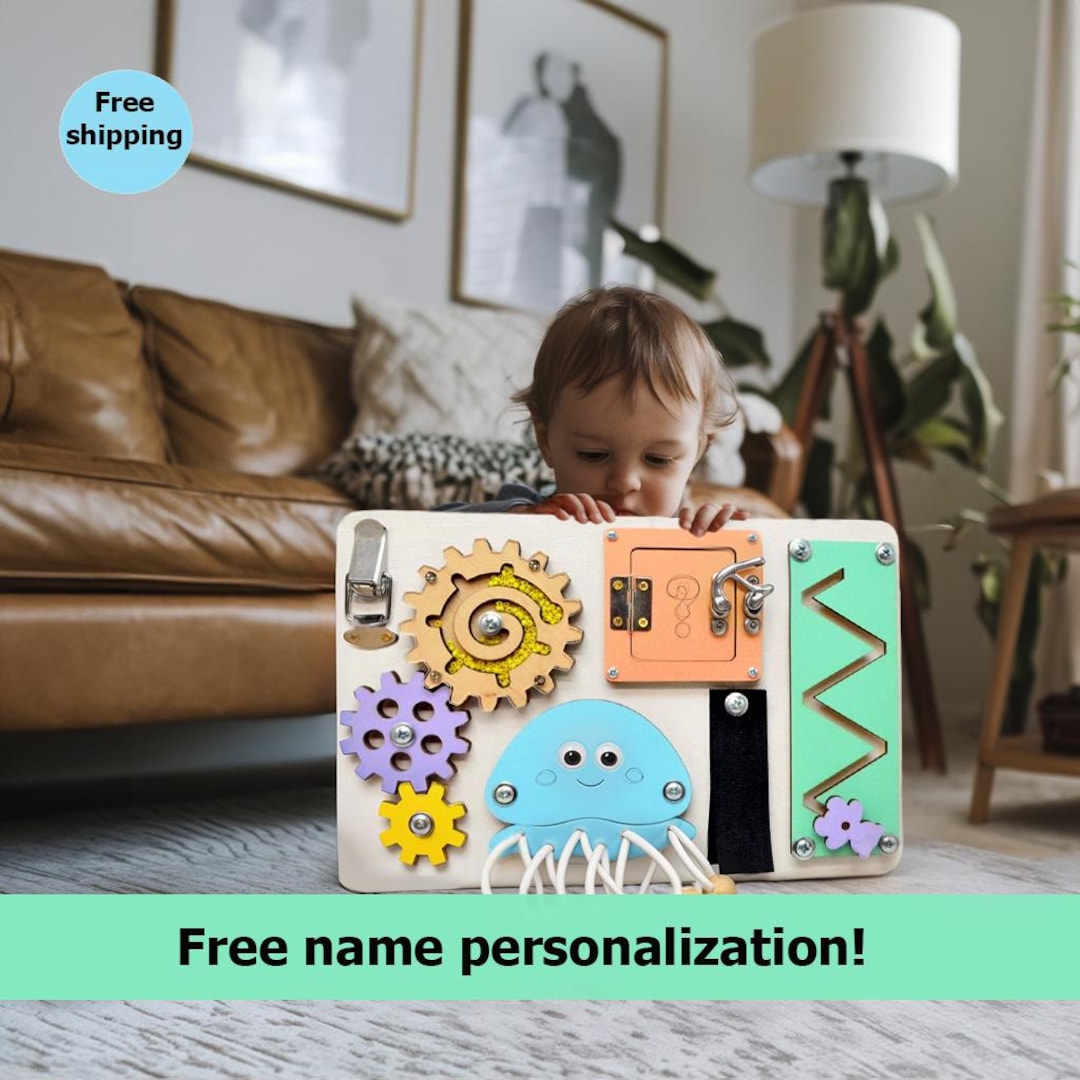 Busy Board With Colorful Activities – Montessori Toy for 1-3 Years Old ...
