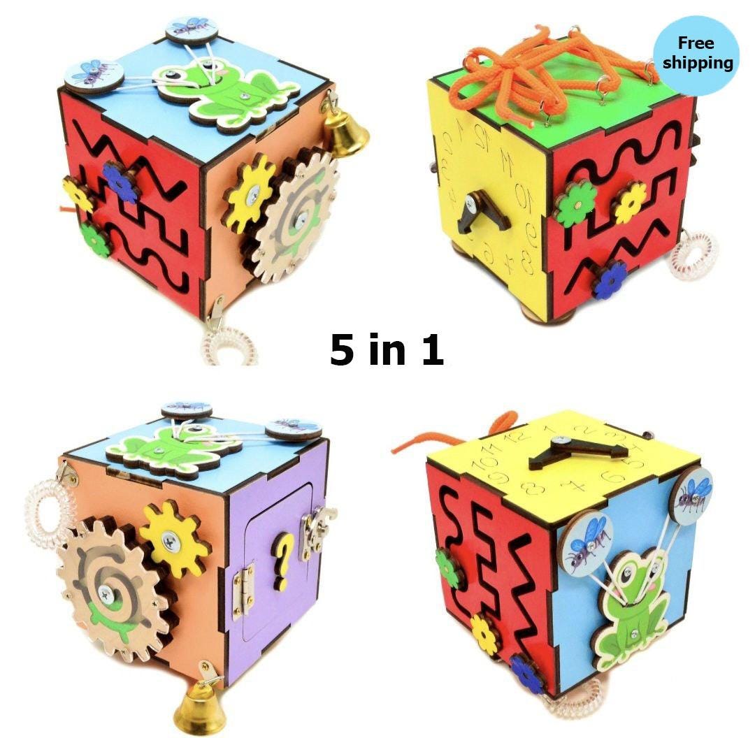 Busy Cube for Kids – Perfect Educational Toy to Improve Motor Skills ...