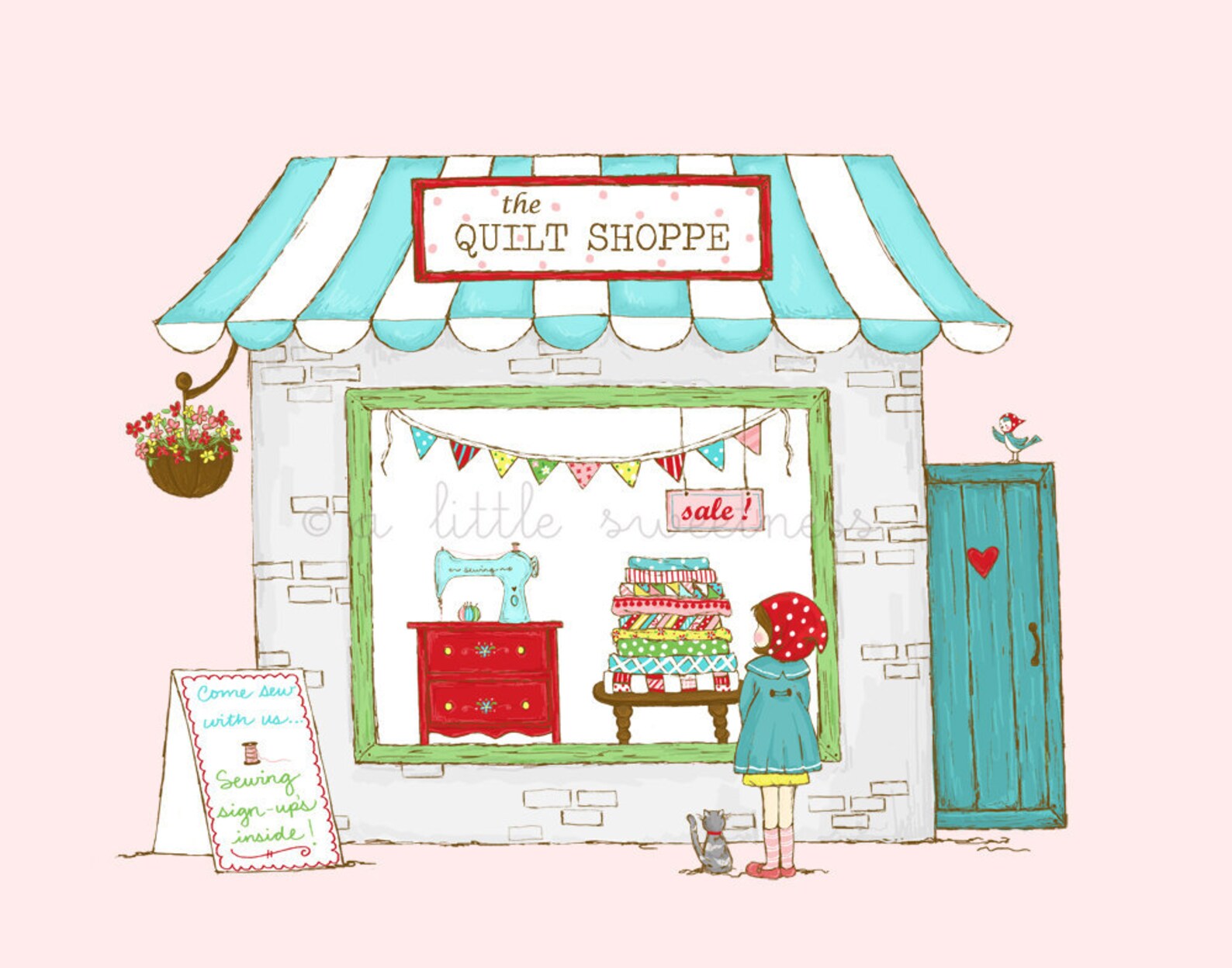 Window Shopping Embroidery PATTERN - Etsy