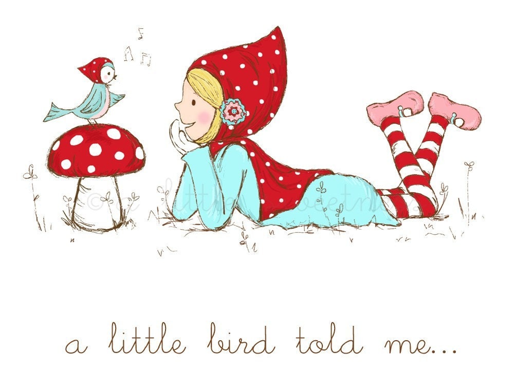 A Little Bird Told Me Illustration | Etsy