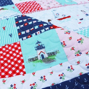 Seaside Border Patchwork Quilt TUTORIAL - PDF - Tasha Noel - Etsy