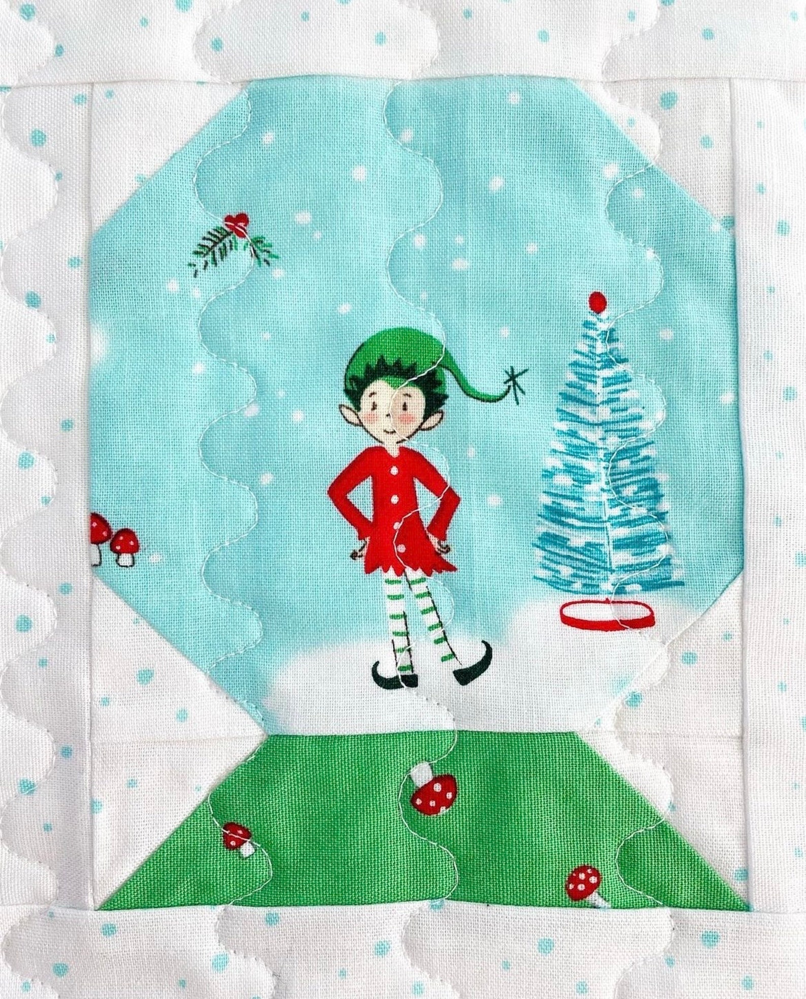 Snow Globe Mini Quilt Pattern - PAPER - Winter Christmas Elf Quilt ...