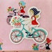 Bike Sticker Girl on a Bicycle Vinyl Sticker Vintage Market - Etsy
