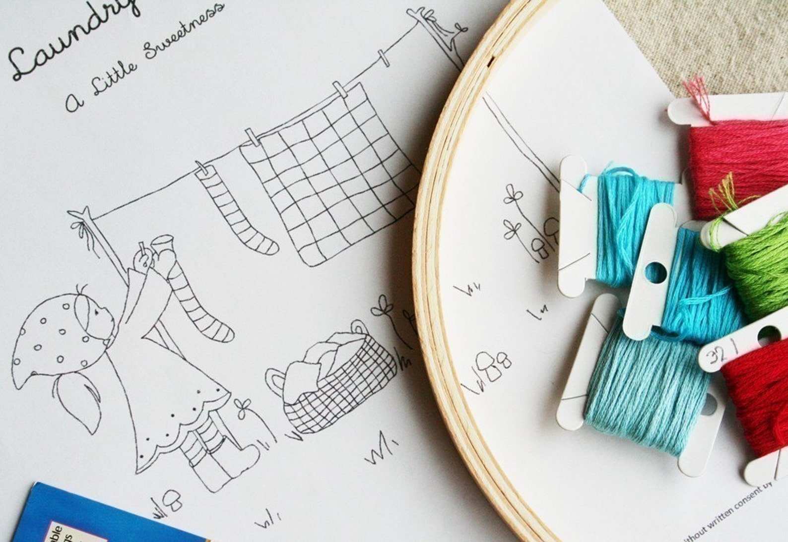 Laundry Day Embroidery PATTERN PDF Instand Download | Etsy