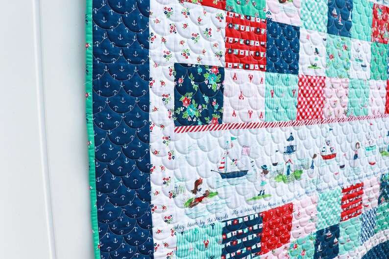 Seaside Border Patchwork Quilt TUTORIAL PDF Tasha Noel - Etsy
