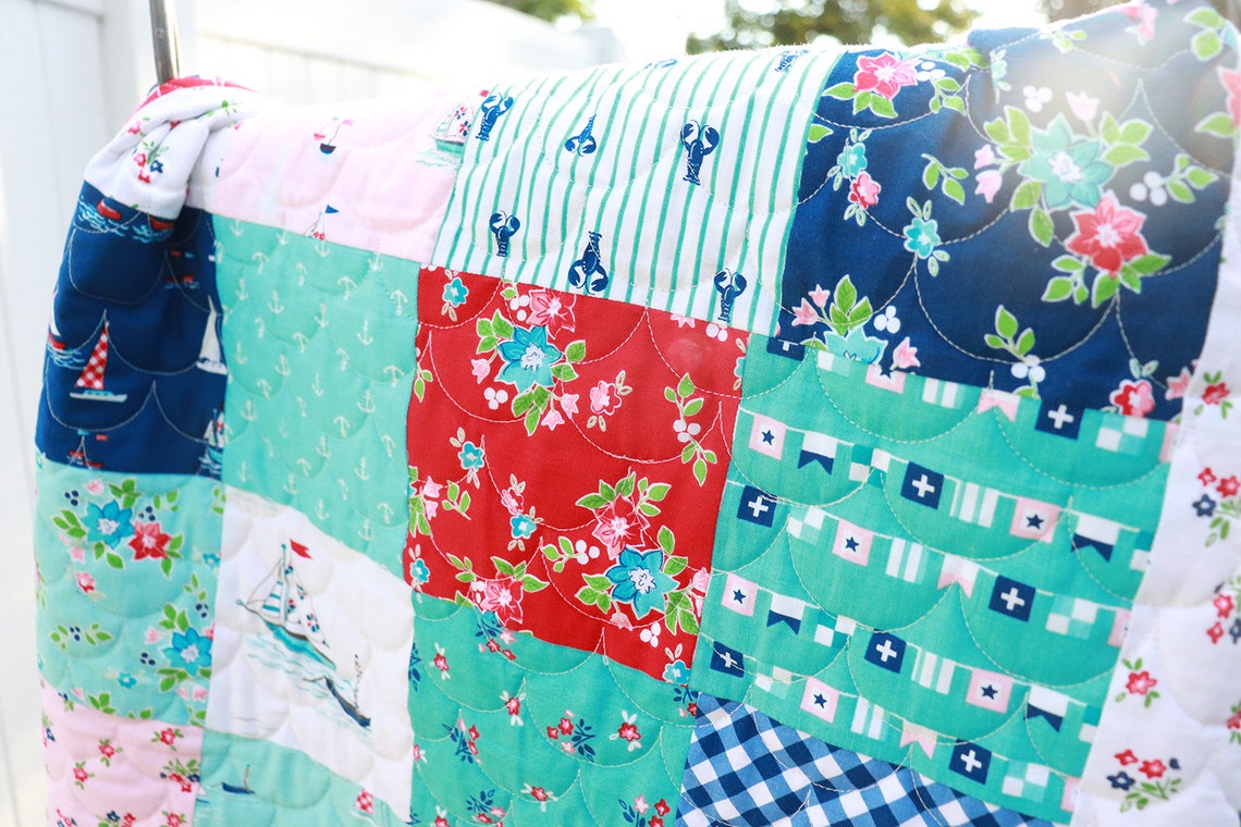 Seaside Border Patchwork Quilt TUTORIAL PDF Tasha Noel - Etsy