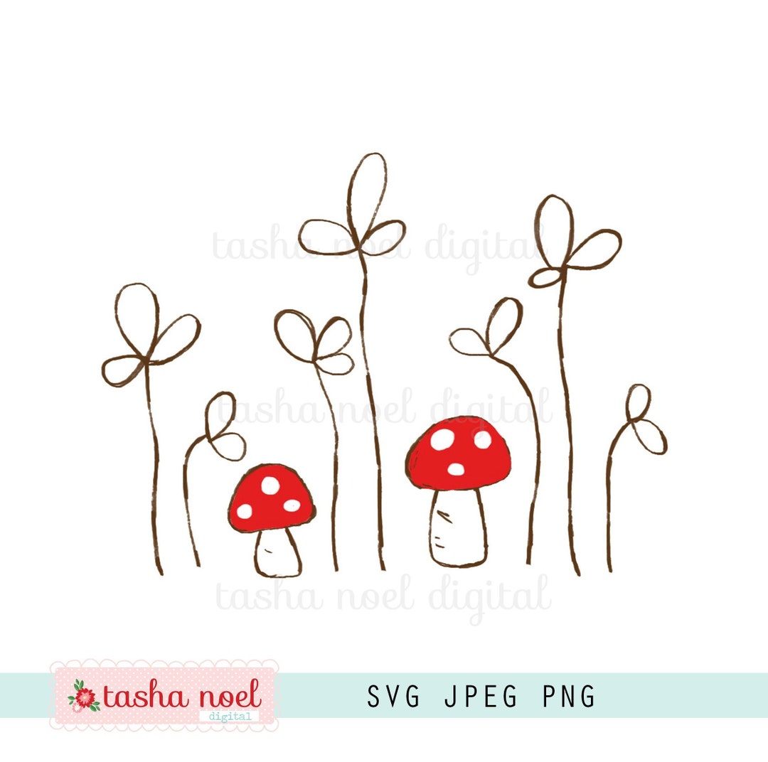 Mushroom Printable Svg, Fall Mushroom Svg, Woodland Forest Autumn ...