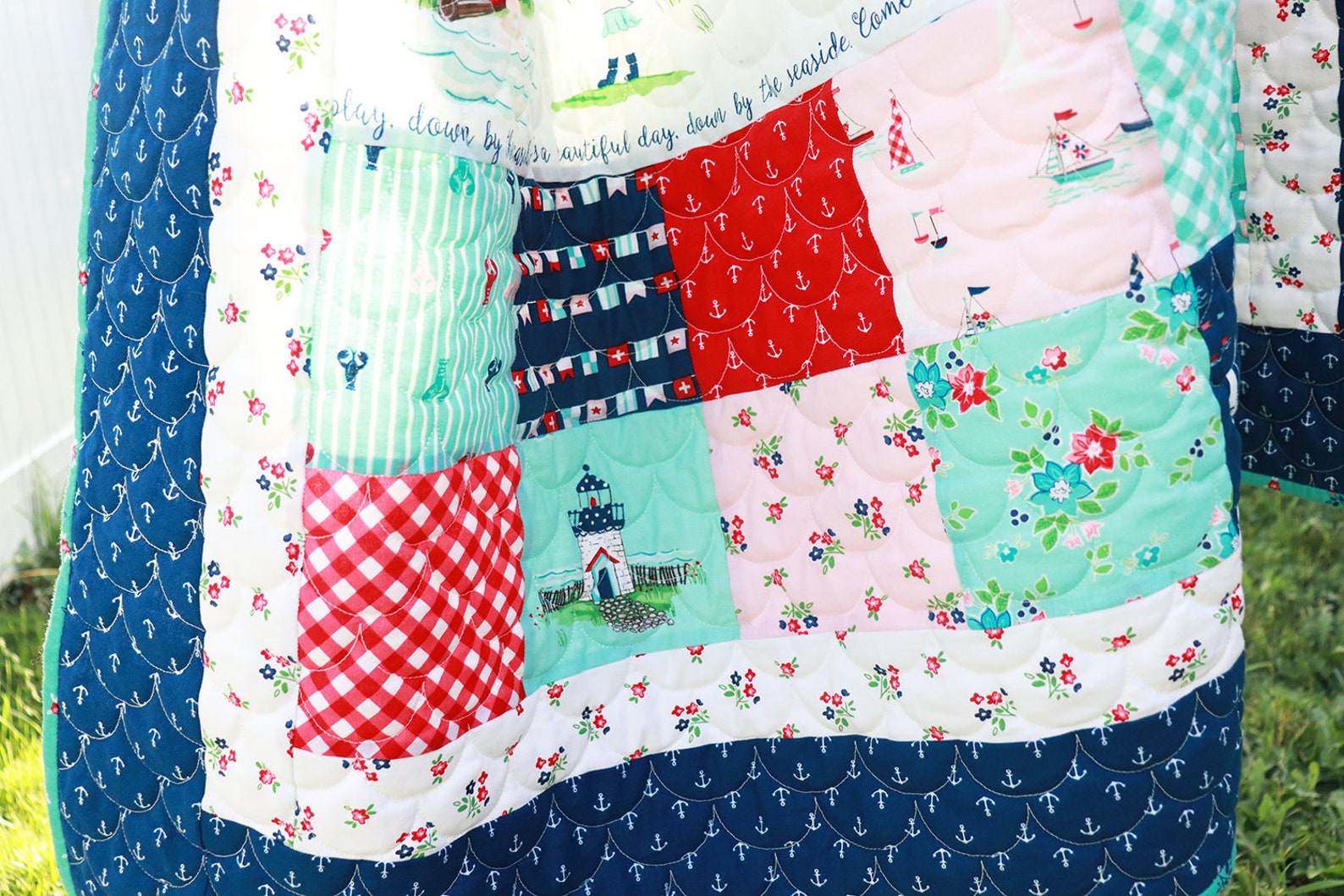 Seaside Border Patchwork Quilt TUTORIAL PDF Tasha Noel - Etsy