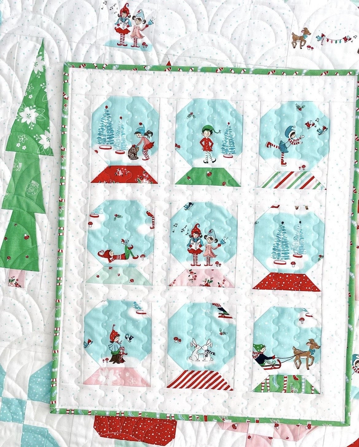 Snow Globe Mini Quilt Pattern - PAPER - Winter Christmas Elf Quilt ...