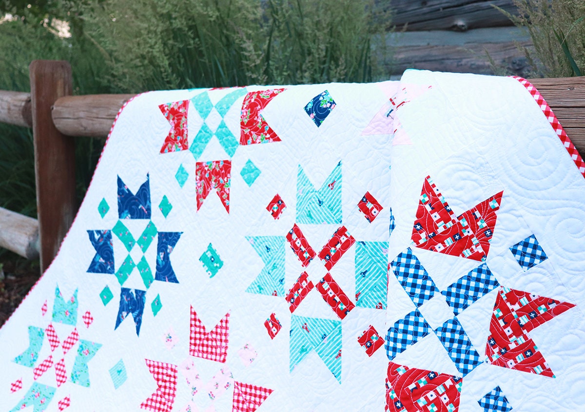 Seaside Stars Quilt Pattern PDF File Instant Download - Etsy