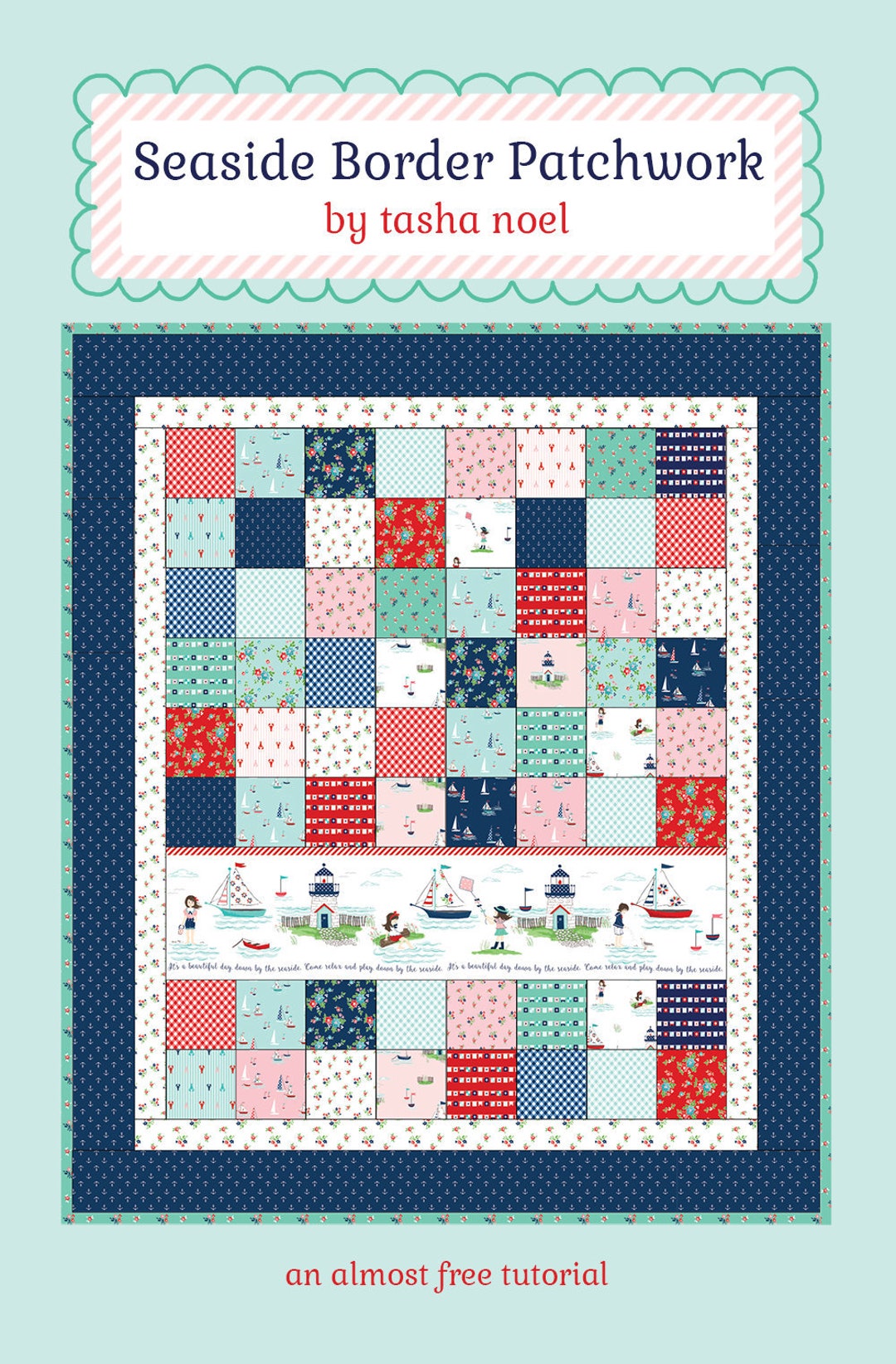 Seaside Border Patchwork Quilt TUTORIAL - PDF - Tasha Noel - Etsy