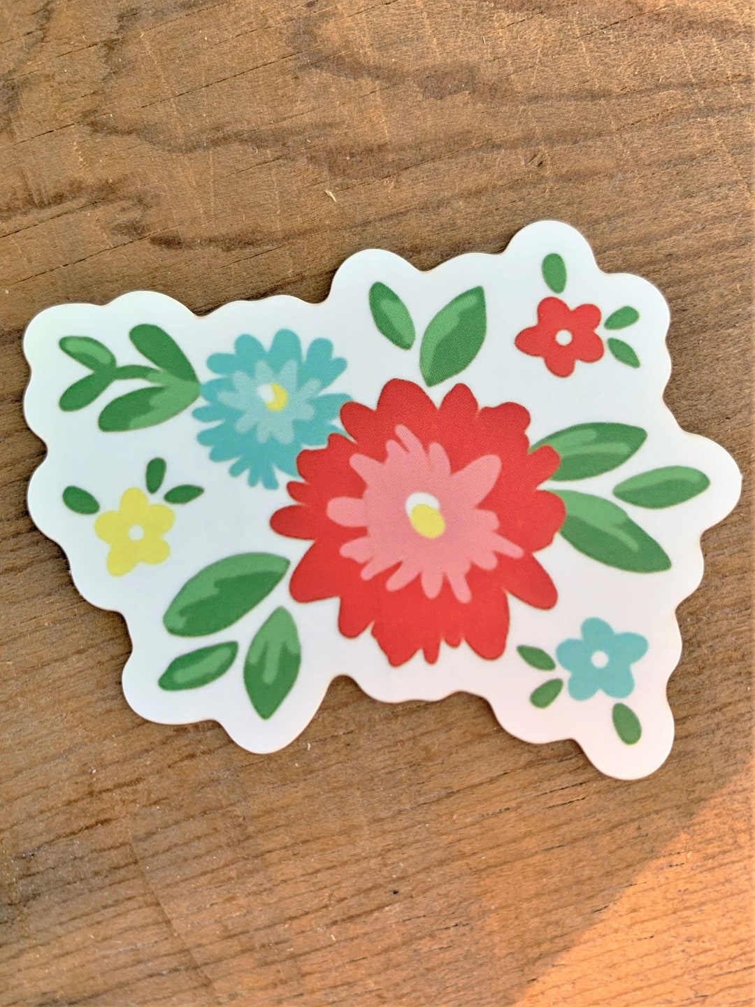 Floral Vinyl Sticker - Etsy
