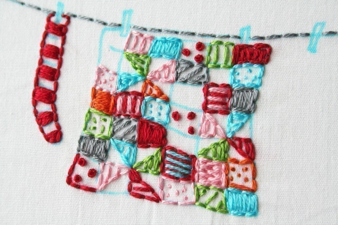 Laundry Day Embroidery PATTERN PDF Instand Download | Etsy