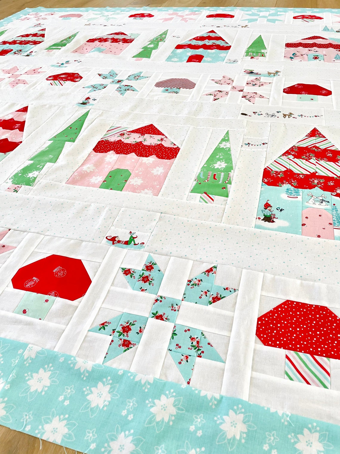 Pixie Ville Quilt Pattern PAPER Winter Quilt Pattern - Etsy