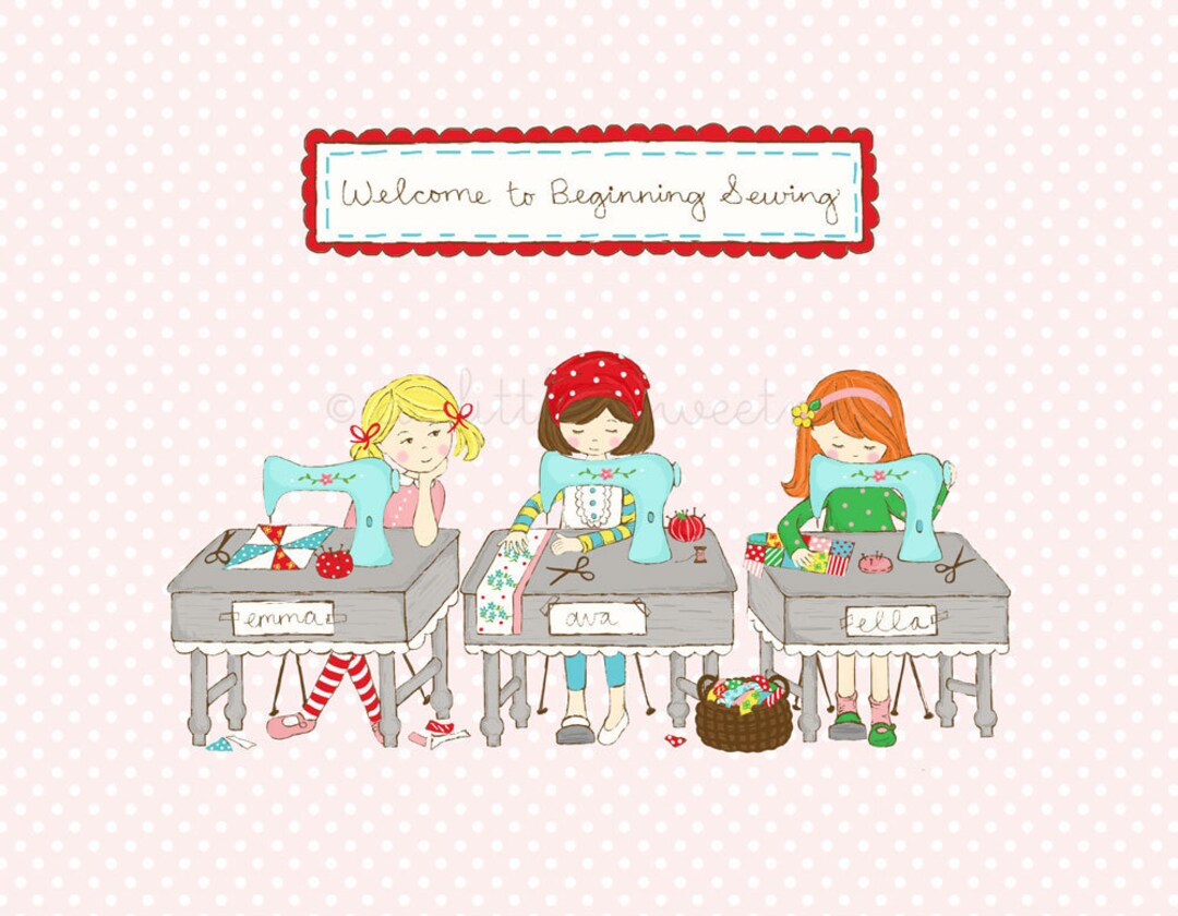 Sewing Class Illustration - the Quilt Shoppe Mini Series - 3 of 3 ...