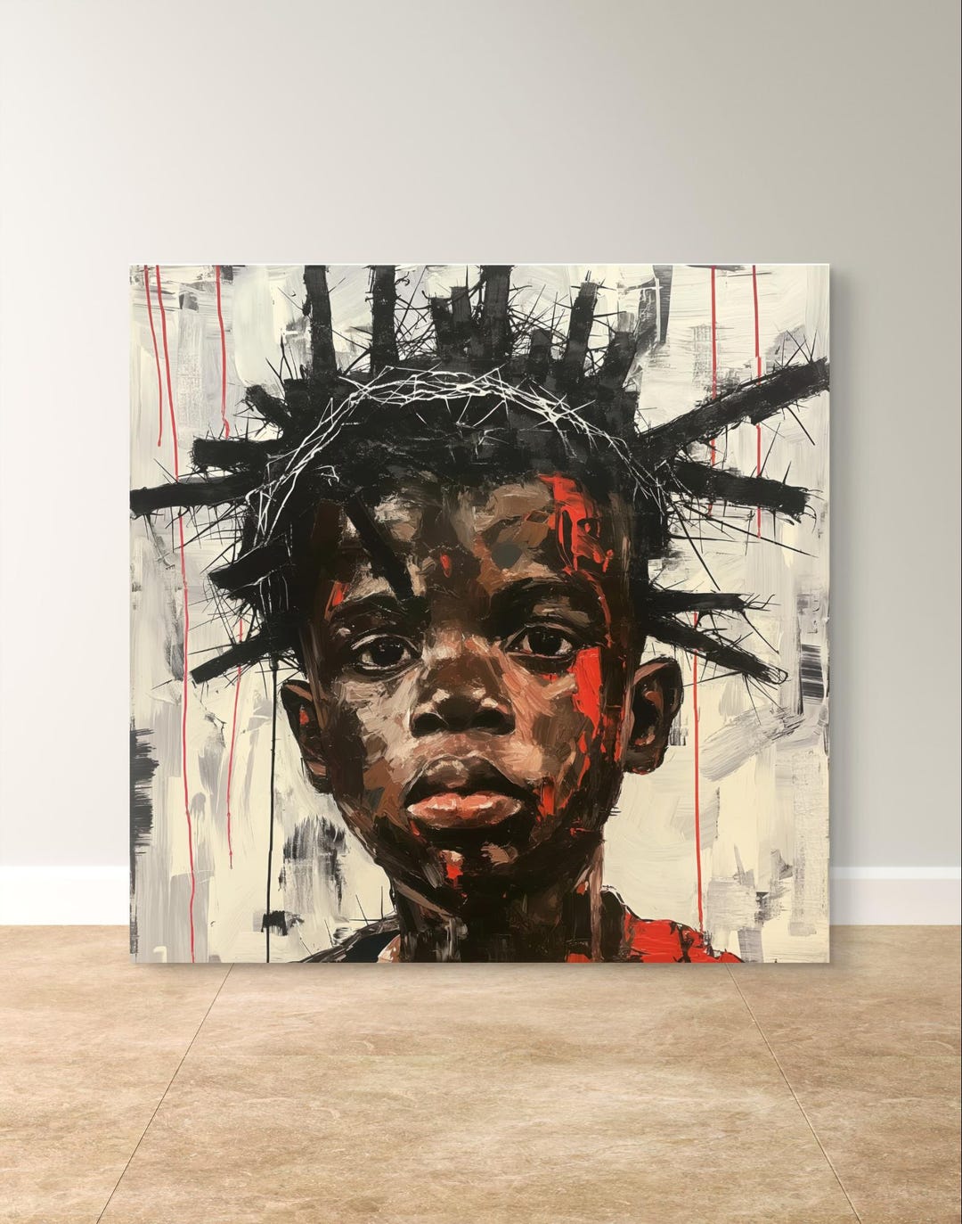 Resilient Youth - Abstract Portrait Canvas Modern Wall Art, Youthful ...
