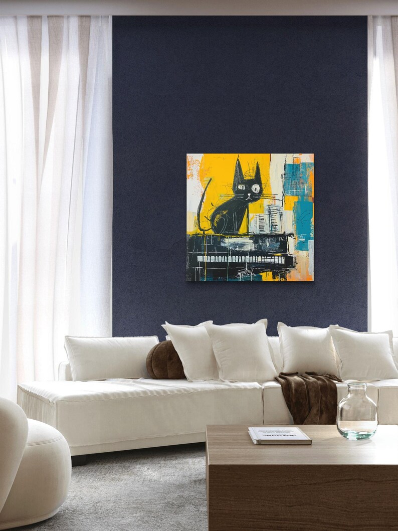 Jazz Cat Wall Art Print | Stylish Music Decor & Cat Lover Gift ...