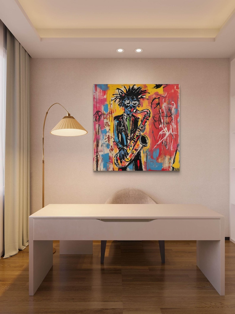 Sax in Color - Abstract Saxophone Player Wall Art - Canvas and Paper ...