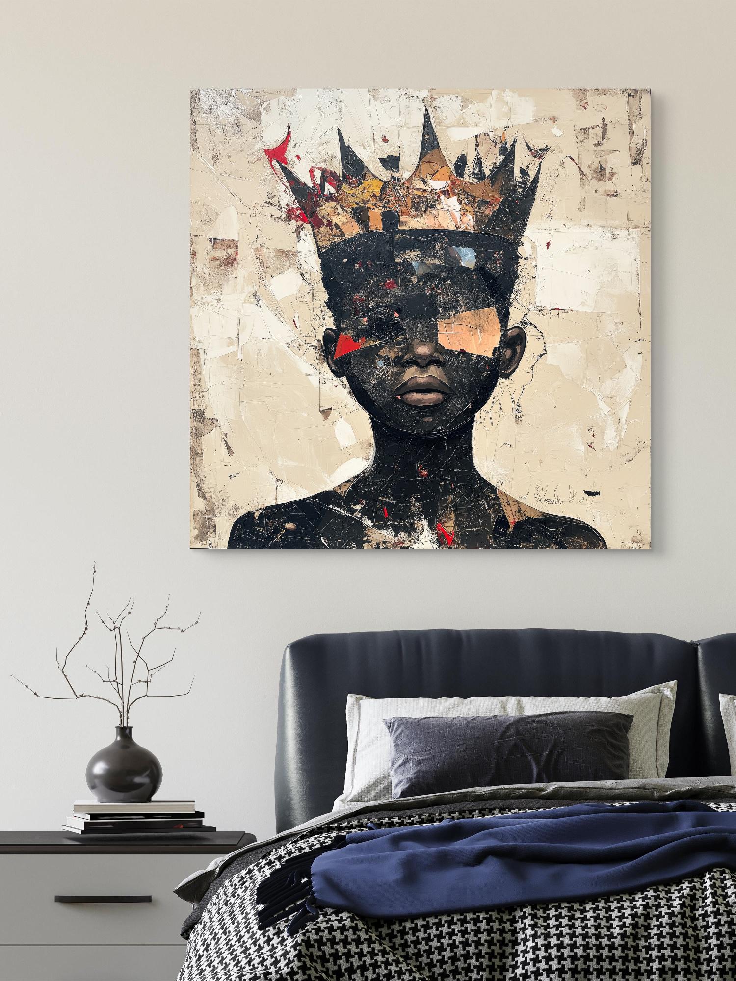 Royal Essence - Abstract Crowned Portrait Canvas Print, Modern Artistic ...