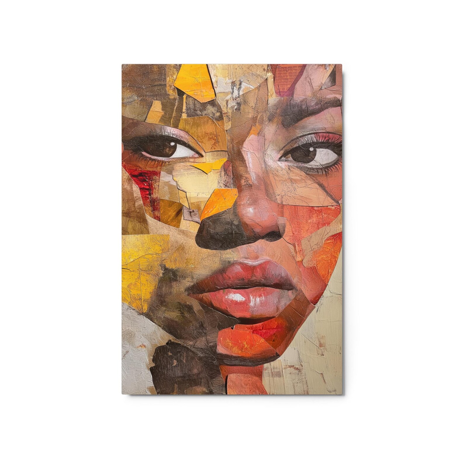 Abstract Collage Portrait Mixed Media Metal Print - Etsy